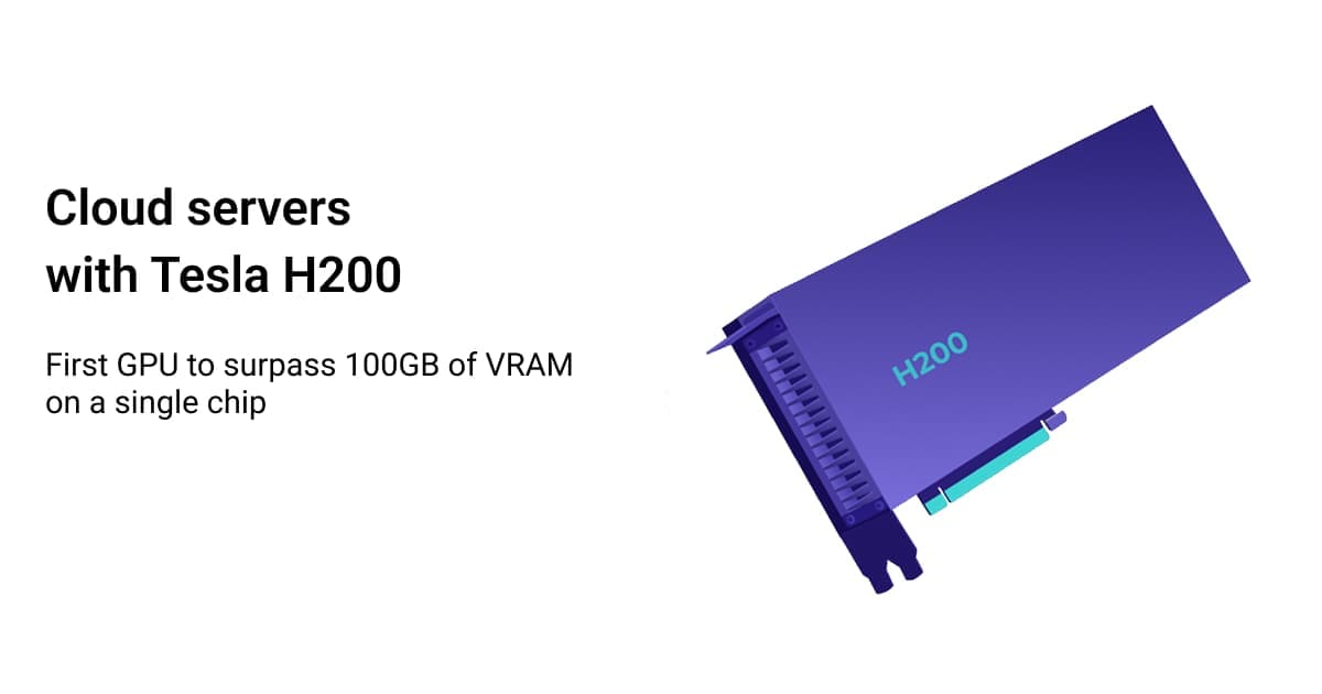 Cloud servers with Tesla H200 for rent